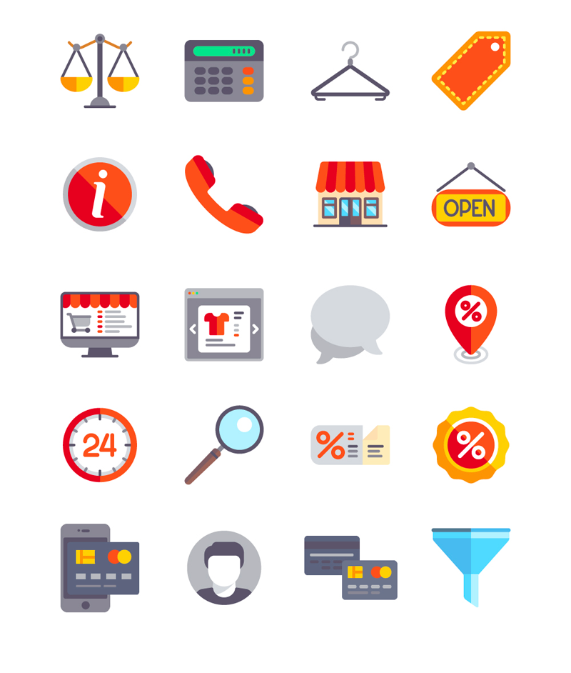 ECサイトに使えるアイコン50個セット | アイコンクリップ